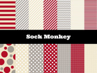 Sock Monkey Digital Papers - Magical Printable