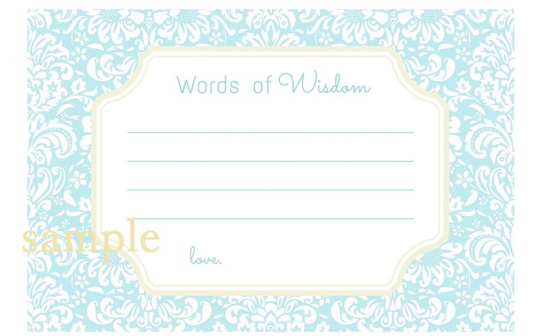 Blue damask Words of Wisdom Cards, Advice Cards - Magical Printable