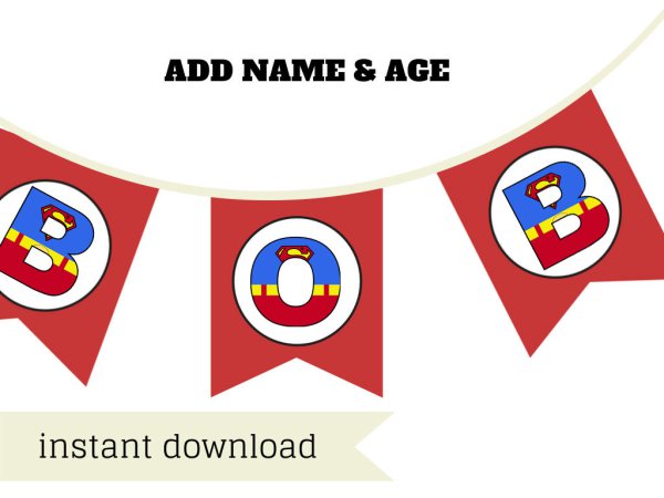 Superhero Superman Banner - Magical Printable