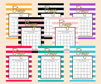 Gold Glitter Bridal Gift Bingo Games - Magical Printable