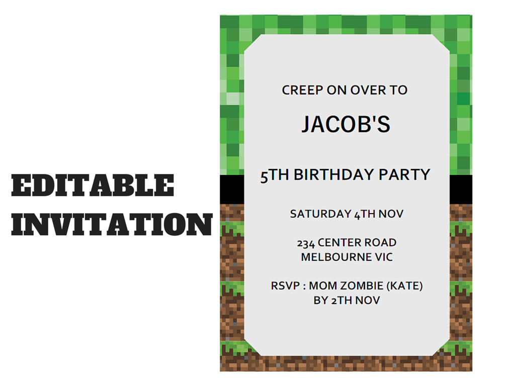 Minecraft Party Pack - Magical Printable