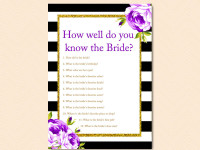 Purple Floral Bridal Shower Game Pack - Magical Printable