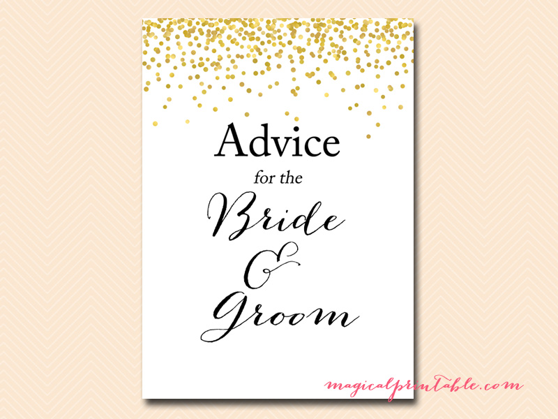 advice-for-the-bride-and-groom-sign - Magical Printable