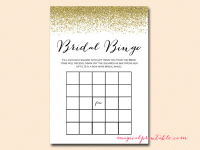 Gold Glitter Bridal Shower Game Pack - Magical Printable