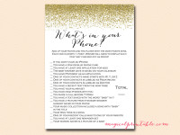 Printable Gold Glitter Baby Shower Game Pack