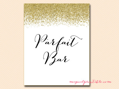 Printable Gold Glitter Wedding Signage - Bridal - Baby Shower