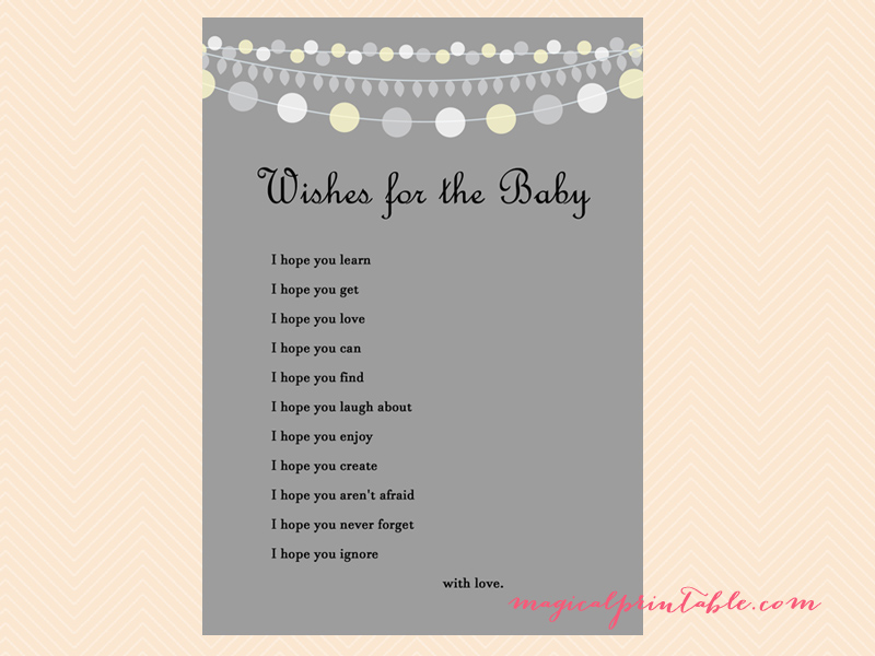 wishes-for-baby - Magical Printable