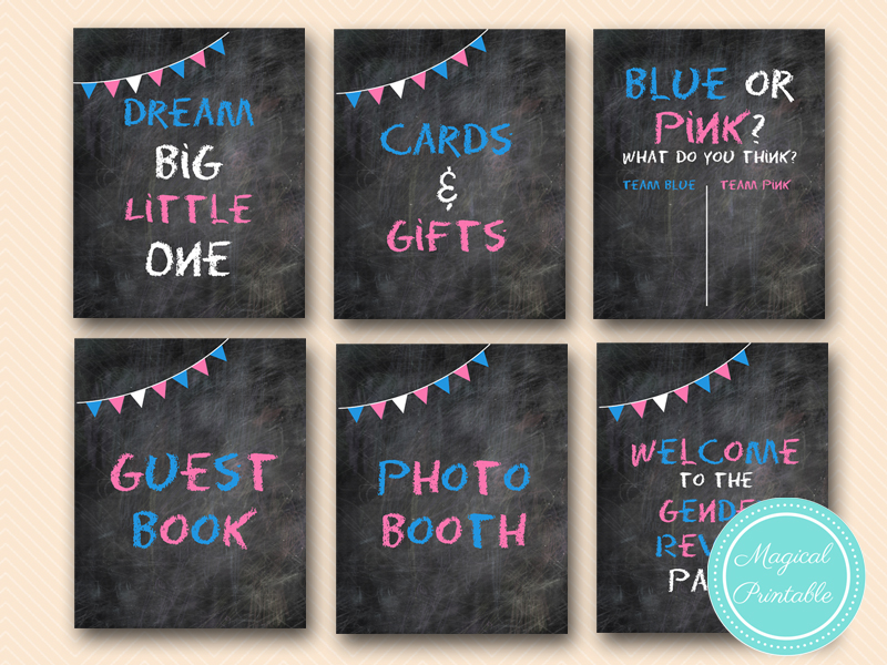 Gender Reveal Party Signs