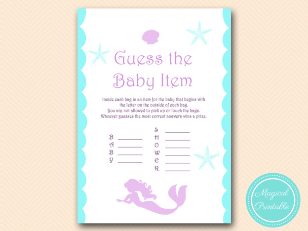 Mermaid Baby Shower Games - Magical Printable
