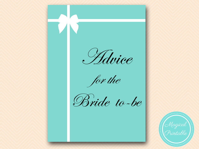 Tiffany Theme Bridal Shower Games Pack - Magical Printable