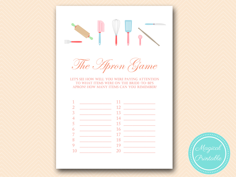 Recipe Theme, Kitchen Theme Games - Magical Printable