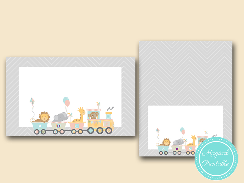 Animal Train Baby Shower Game Pack - Safari Jungle - Magical Printable