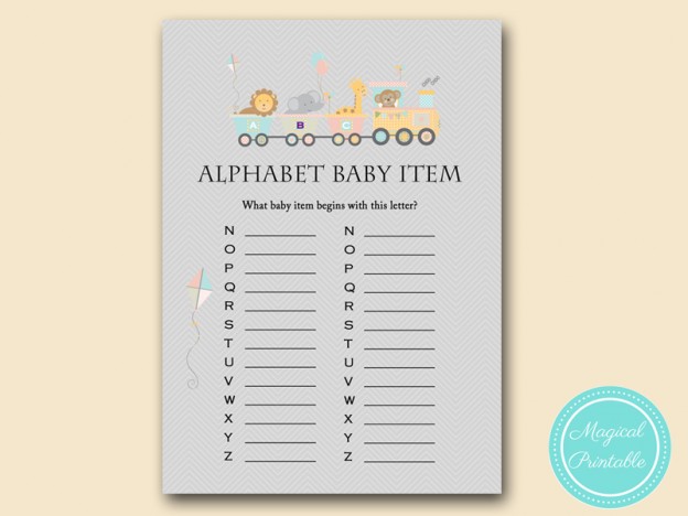 Animal Train Baby Shower Game Pack - Safari Jungle - Magical Printable