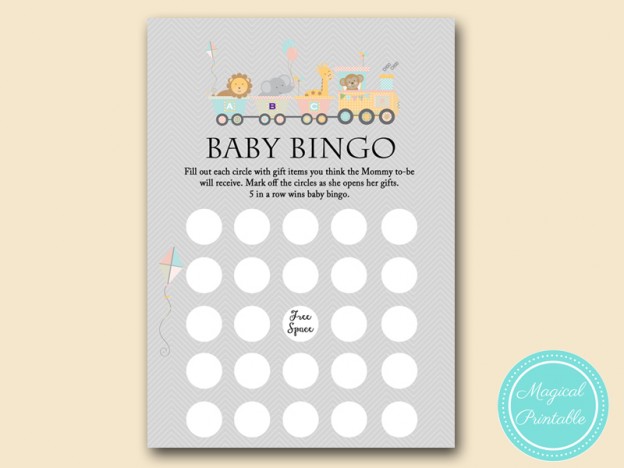 Animal Train Baby Shower Game Pack - Safari Jungle - Magical Printable