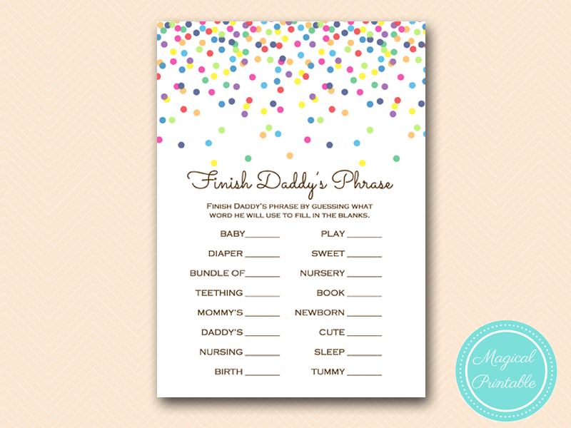 Baby Sprinkle Games, Confetti Baby Shower Games - Magical Printable