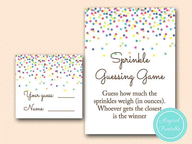 Baby Sprinkle Games, Confetti Baby Shower Games - Magical Printable