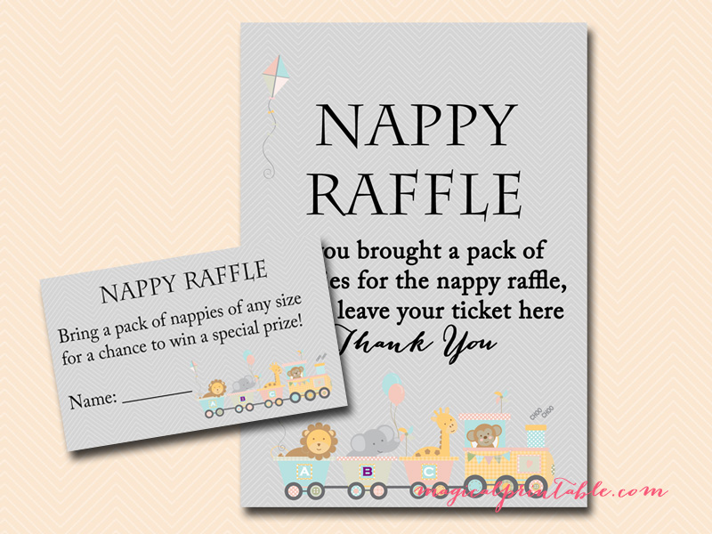 Animal Train Baby Shower Game Set - Magical Printable