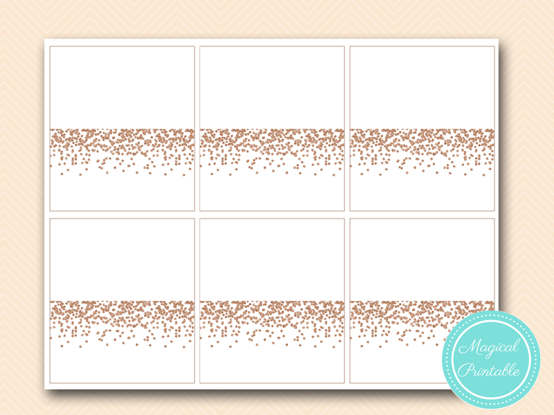 Rose Gold Confetti Bridal Shower Games - Magical Printable