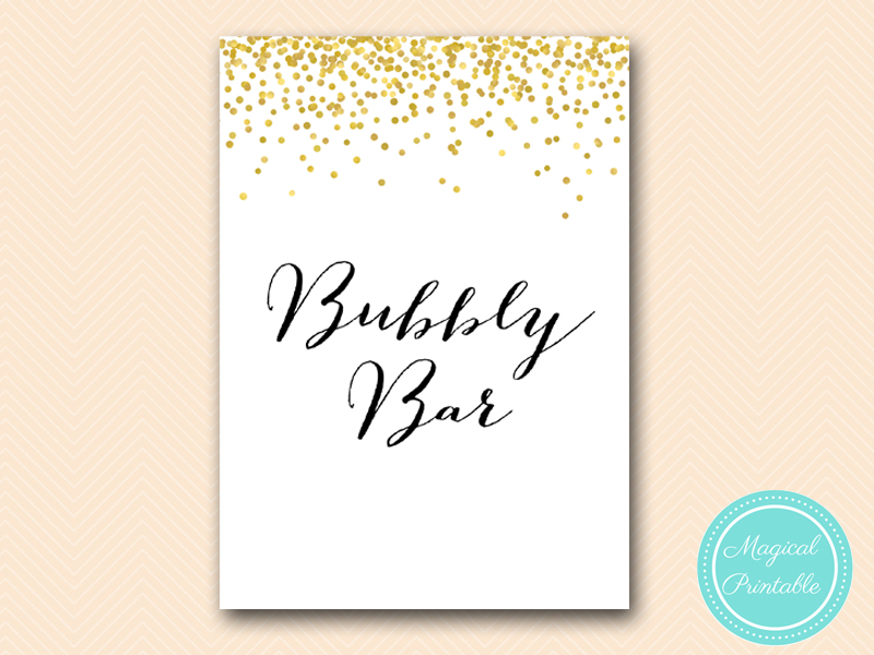 Gold Confetti Sign & Decor Printable - Magical Printable