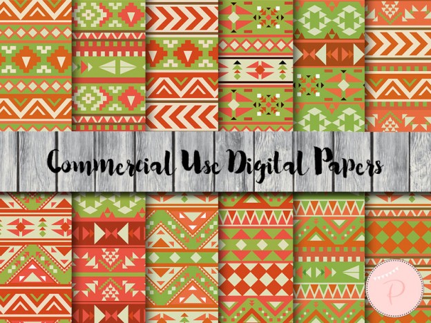 Boho Aztec Digital Paper DP59 - Magical Printable