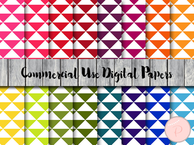 Triangular Digital Paper DP96 - Magical Printable