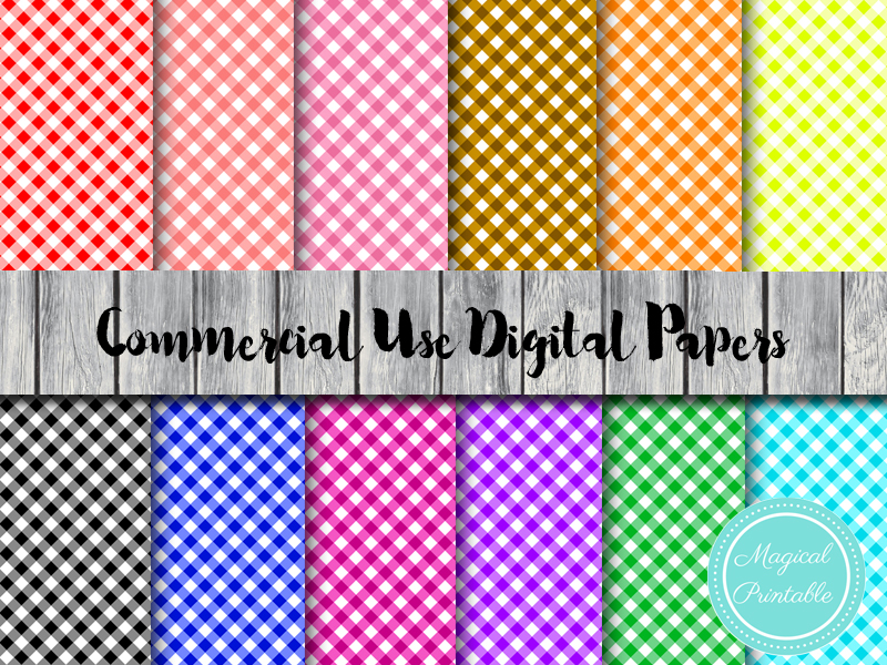 gingham digital papers DP110 - Magical Printable