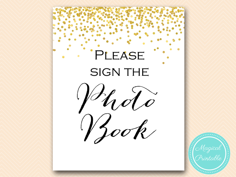 Gold Confetti Sign & Decor Printable - Magical Printable