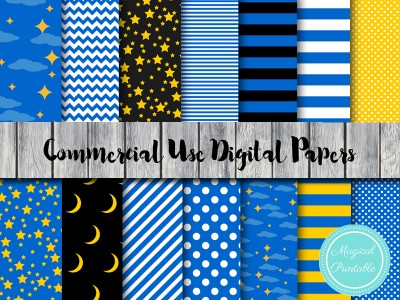 twinkle twinkle little stars digital papers DP141 - Magical Printable