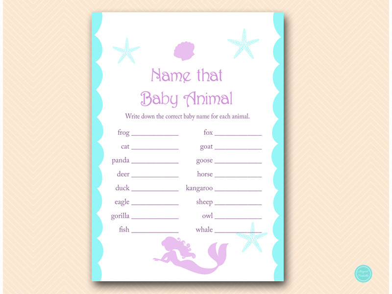 Mermaid Baby Shower Games - Magical Printable