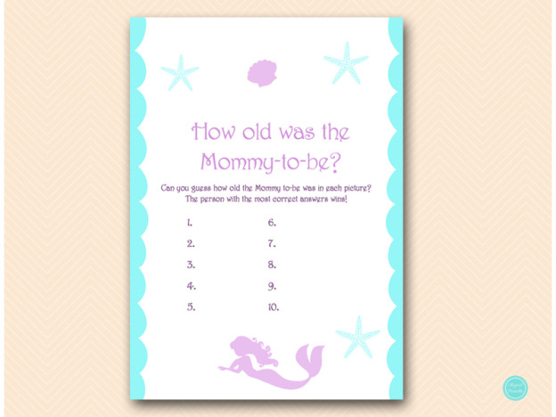 Mermaid Baby Shower Games - Magical Printable