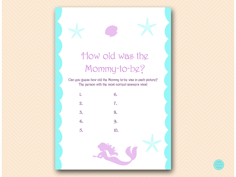 Mermaid Baby Shower Games - Magical Printable