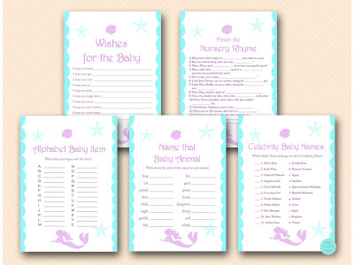 Mermaid Baby Shower Games - Magical Printable
