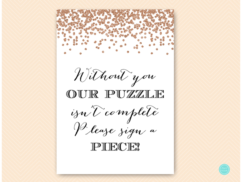 Rose Gold Without you our puzzle isn't complete - Magical Printable