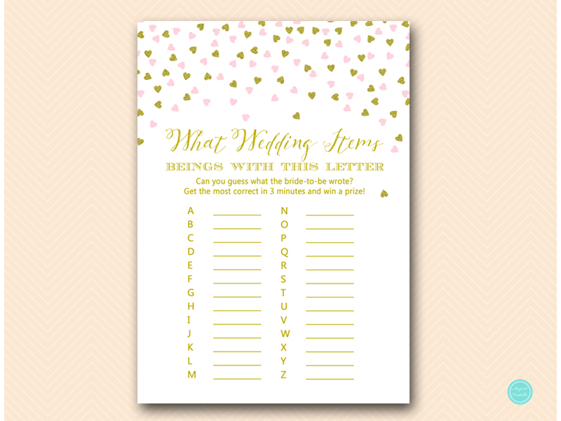 Pink and Gold Bridal Shower Game Package - Magical Printable