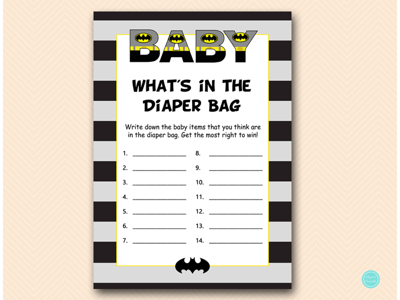 Batman Baby Shower Game Package - Magical Printable