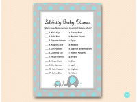 Blue Elephant Baby Shower Games - Magical Printable