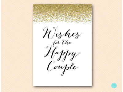 Gold Wishes for the happy couple - Magical Printable
