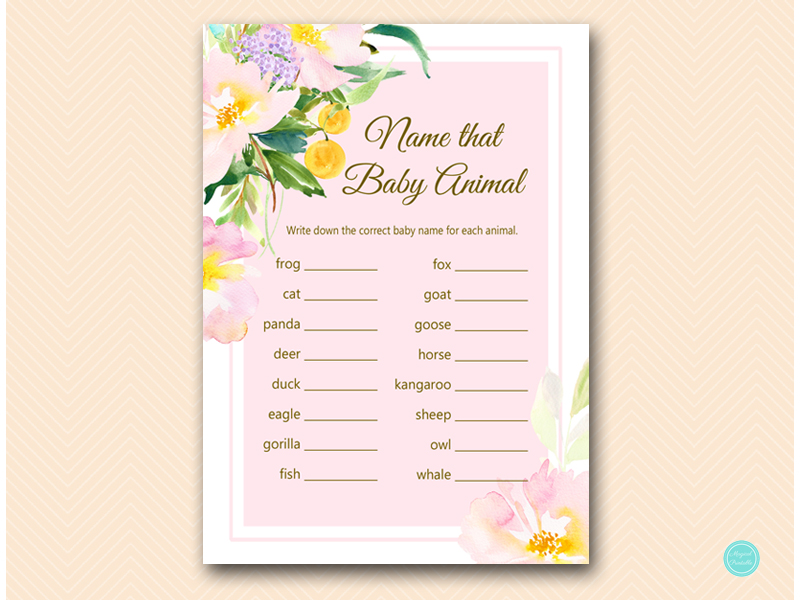 Pink Garden Baby Shower Game Package - Magical Printable