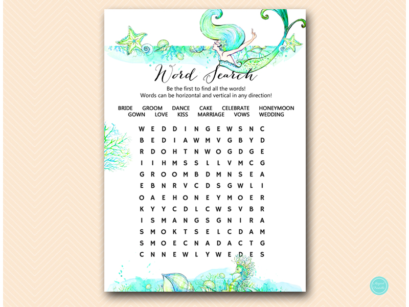 Mermaid Bridal Shower Games - Magical Printable