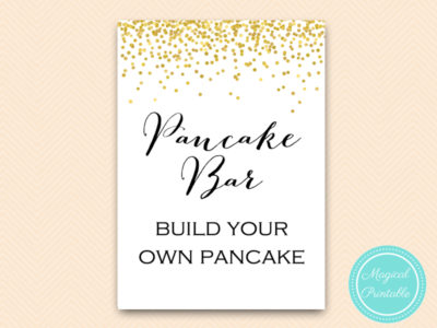 Gold Confetti Pancake Bar Sign - Magical Printable