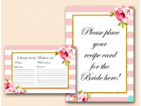 Recipe for the bride in pink stripes - Magical Printable