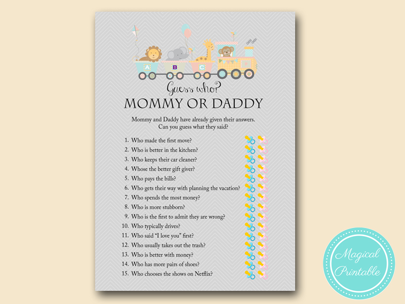 Animal Train Baby Shower Game Pack - Safari Jungle - Magical Printable